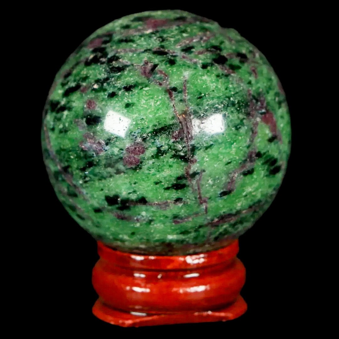 40MM Natural Polished Ruby in Zoisite Sphere Gemstone Crystal Sphere ...