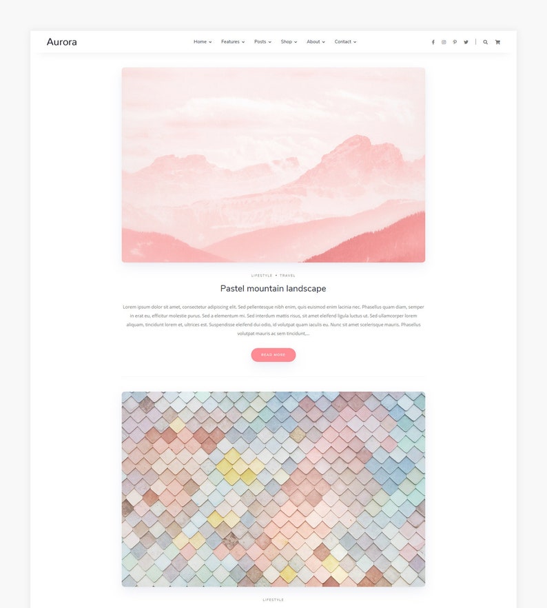 Aurora Wordpress Blog & Shop Theme - Etsy