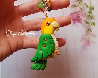 Caique Parrot Keychain Handmade Parrot Figurine Made of | Etsy
