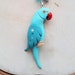 Blue Ringneck Parrot Keychain , Handmade, Parrot Figurine Made of ...