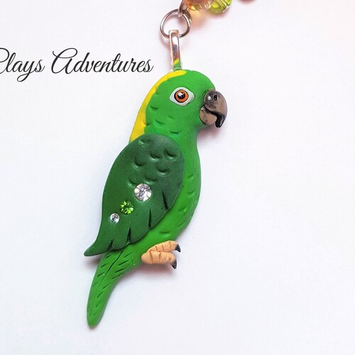 Cockatoo Parrot Keychain Handmade Parrot Figurine Made of - Etsy