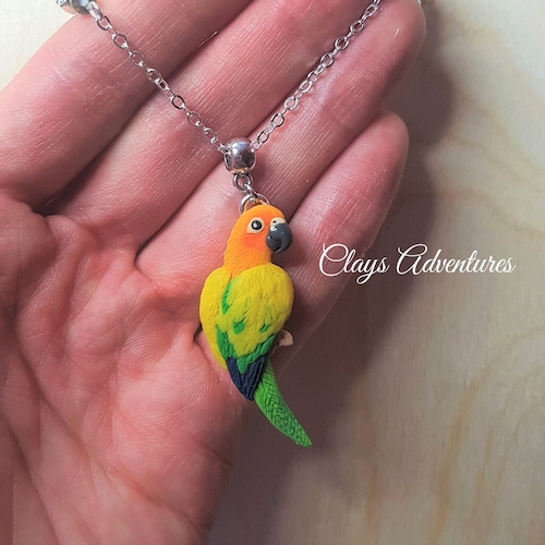Parrot Necklace Quakers Handmade Parrot Figurine Made of | Etsy