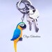 Blue and Gold Macaw Parrot Key Chain , Handmade, Parrot Figurine Made ...