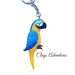 Blue and Gold Macaw Parrot Key Chain Handmade Parrot | Etsy