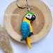 Blue and Gold Macaw Parrot Key Chain , Handmade, Parrot Figurine Made ...