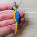 Macaw Parrot Necklace, Handmade, Parrot Figurine Made of Polymer Clay ...