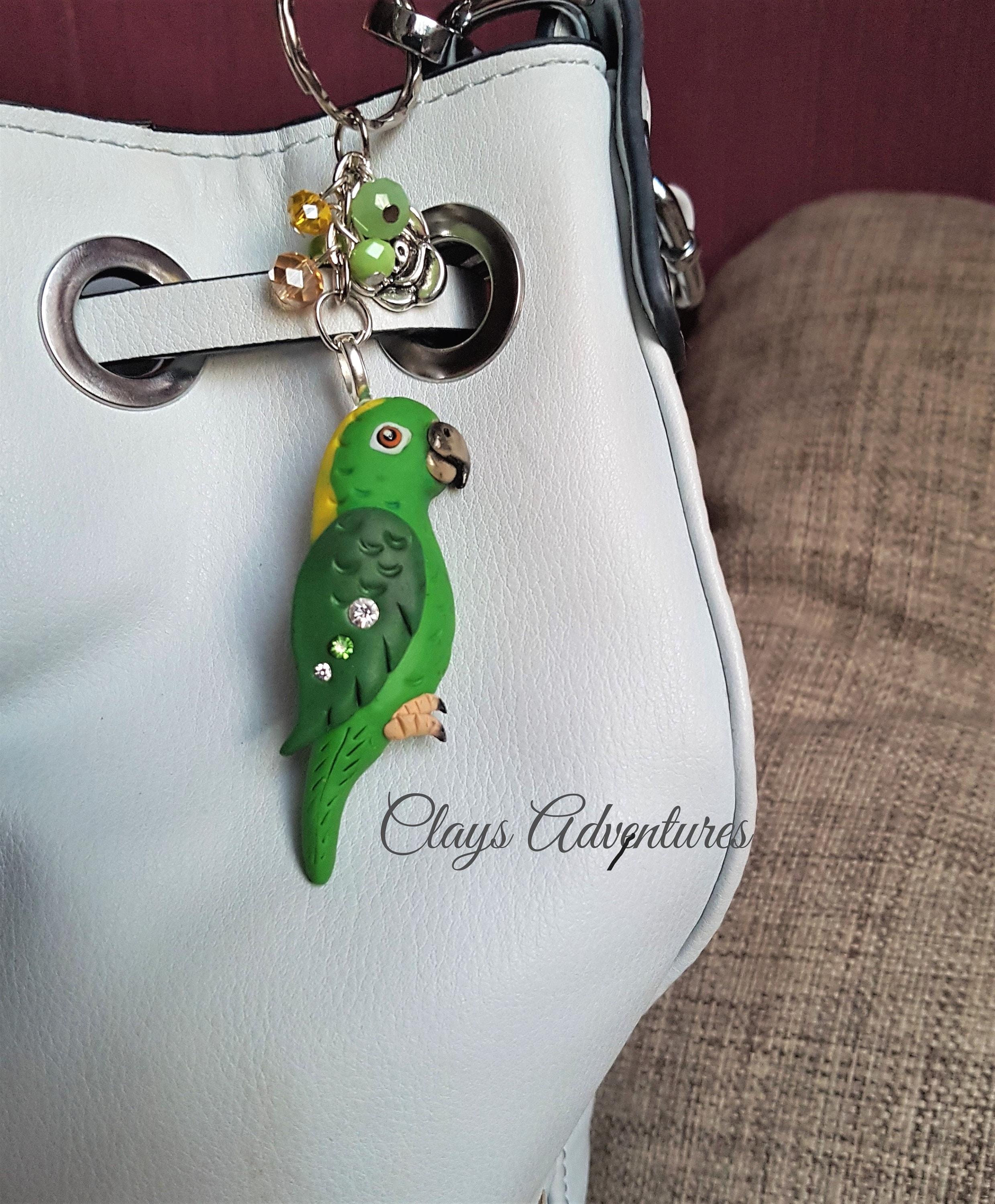 Yellow naped amazon parrot key chain handmade parrot - Etsy 日本
