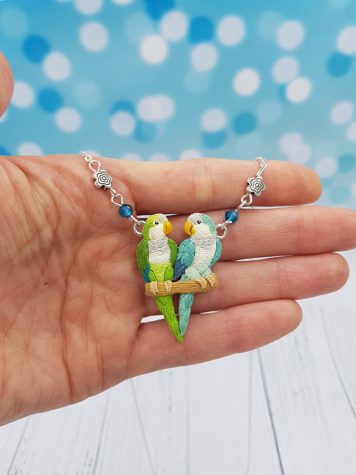 Parrot Necklace Quakers Handmade Parrot Figurine Made of - Etsy