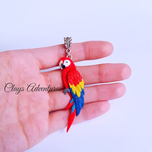 Parrot Necklace Quakers Handmade Parrot Figurine Made of - Etsy