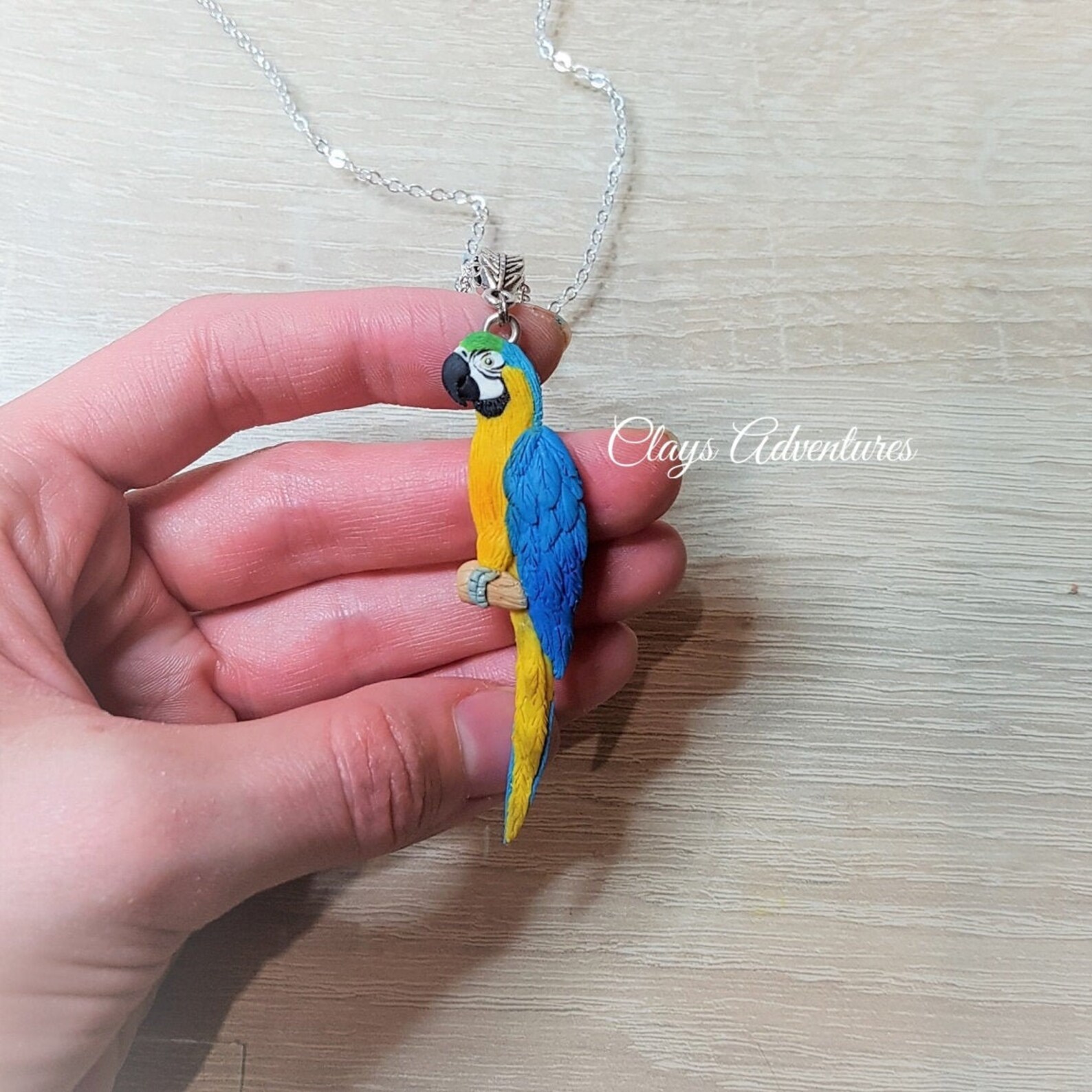 Macaw Parrot Necklace Handmade Parrot Figurine Made of - Etsy