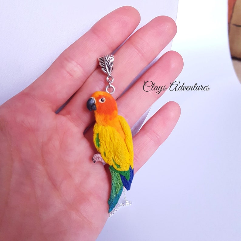 Sun Conure Parrot Necklace Handmade Parrot Figurine Made of - Etsy