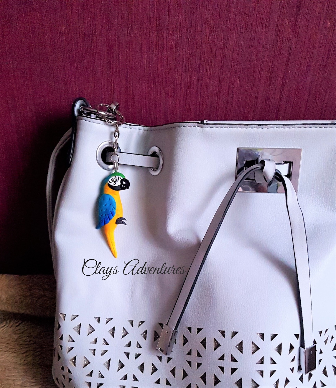 Blue and Gold Macaw Parrot Key Chain Handmade Parrot - Etsy