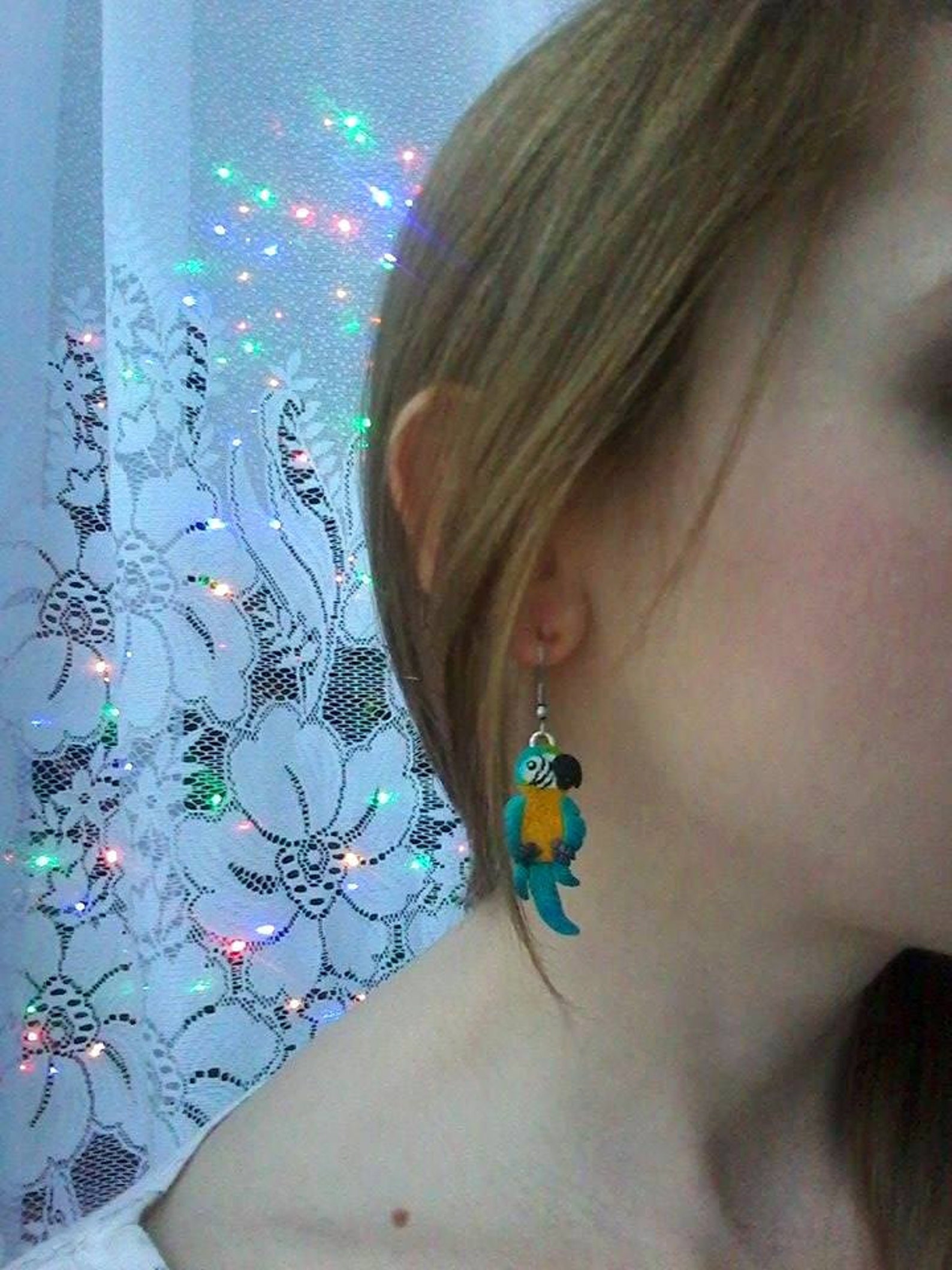 Parrot Funny Earrings Green Cheek Conure Handmade From Polymer - Etsy ...