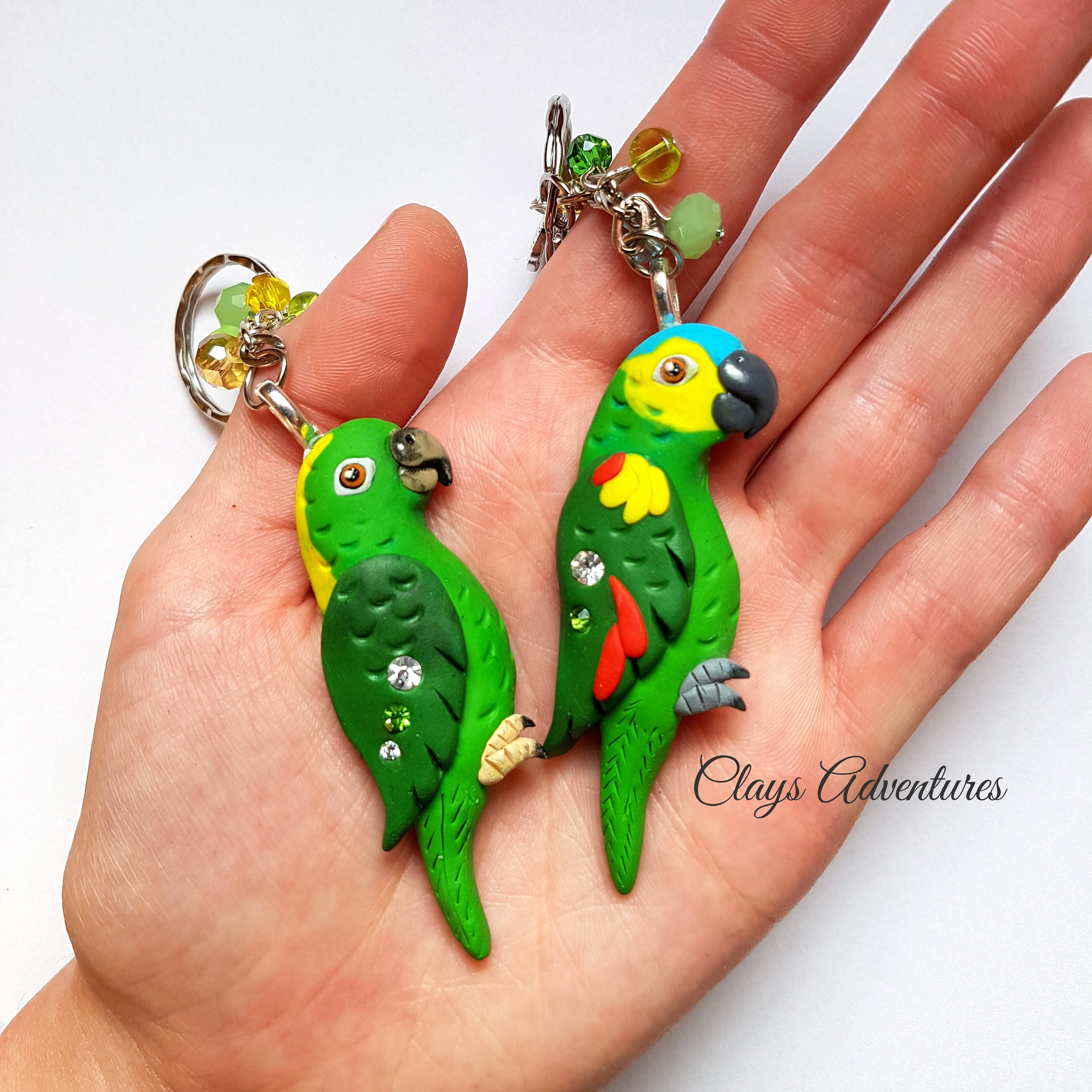 Yellow naped amazon parrot key chain handmade parrot - Etsy 日本