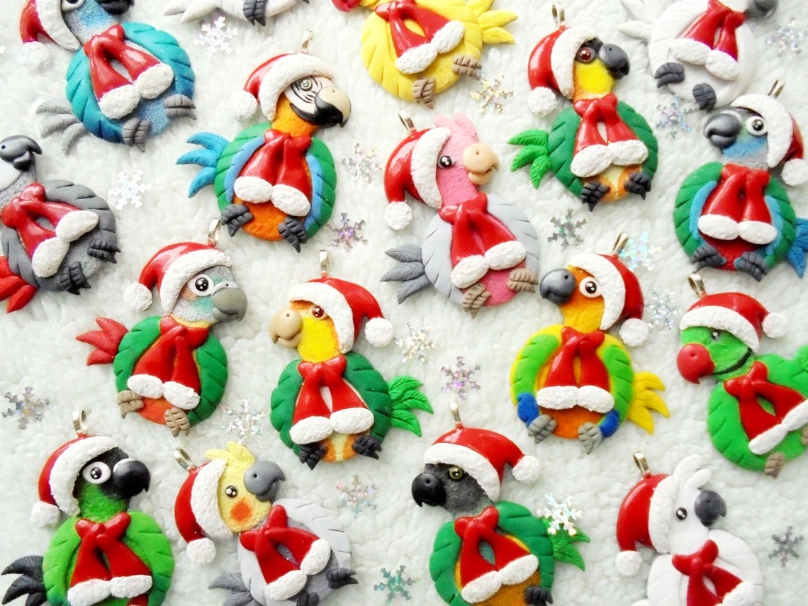 Cockatiel Parrot Christmas Ornament / Necklace / Magnet - Etsy
