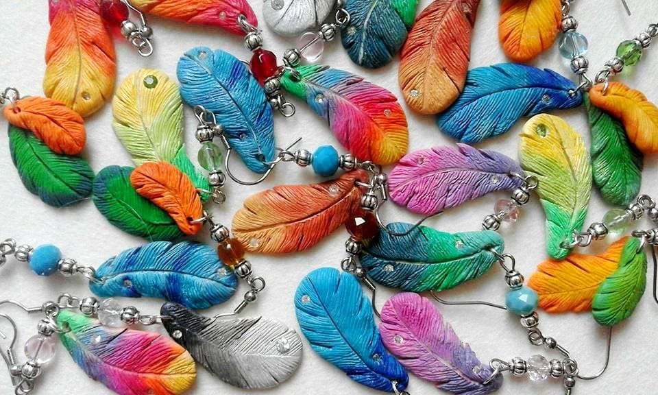 Feathers Earrings Colorful Earrings Parrot Earrings. - Etsy