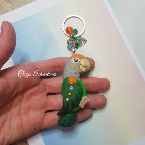 Cape Parrot Keychain Handmade Parrot Figurine Made of | Etsy