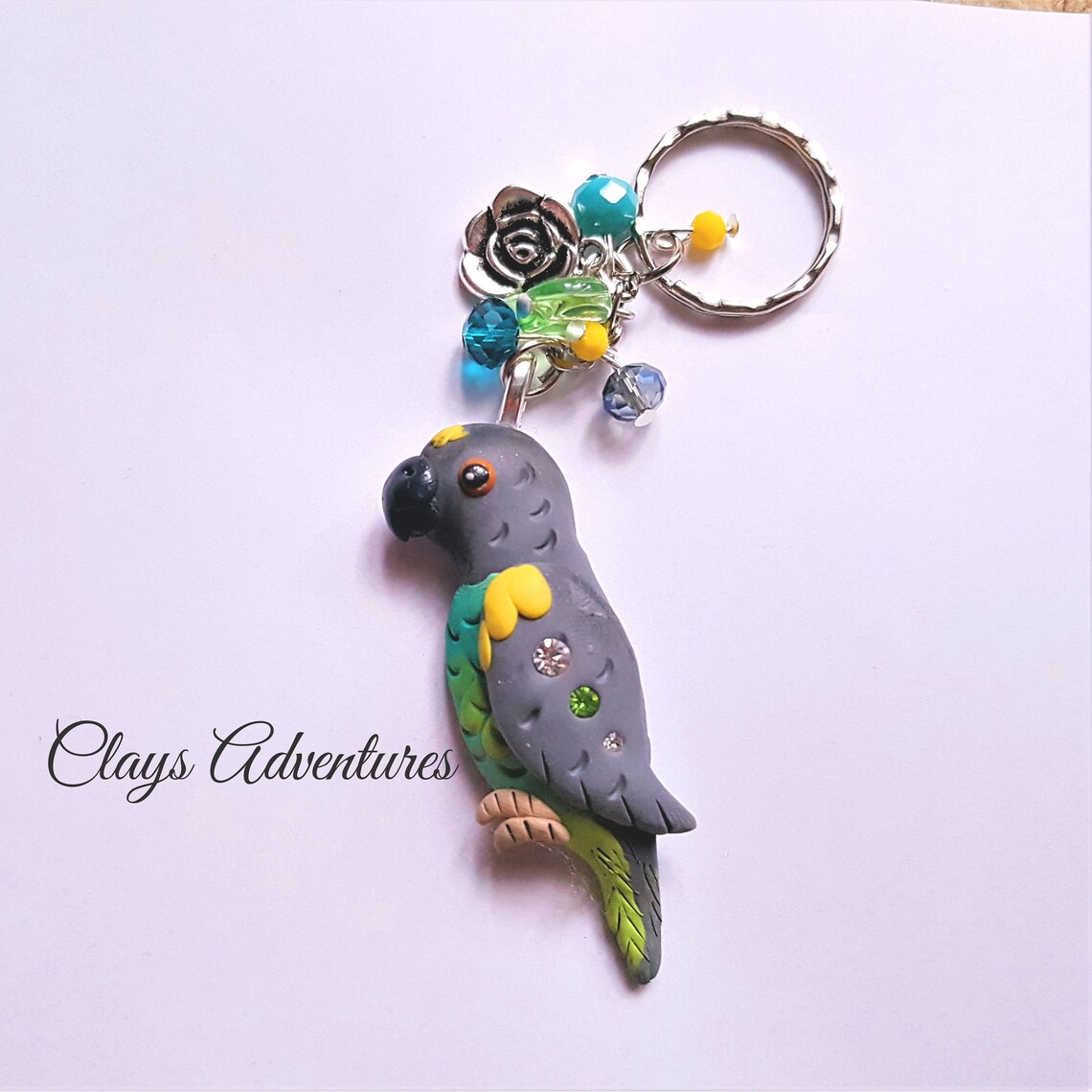 Meyer's Parrot Key Chain Handmade Parrot Figurine Made - Etsy