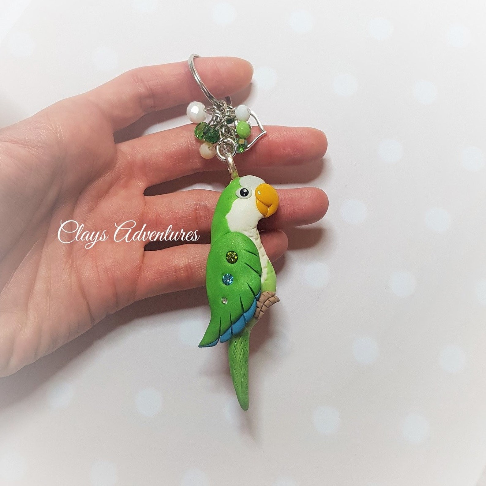 Quaker Parrot Keychain Handmade Parrot Figurine Made of - Etsy