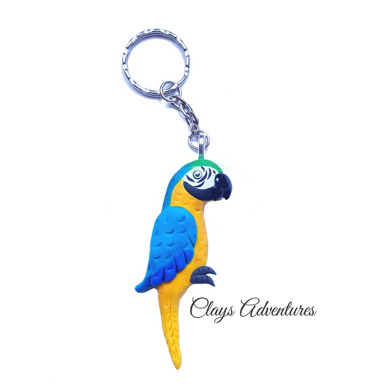 Blue and Gold Macaw Parrot Key Chain Handmade Parrot - Etsy