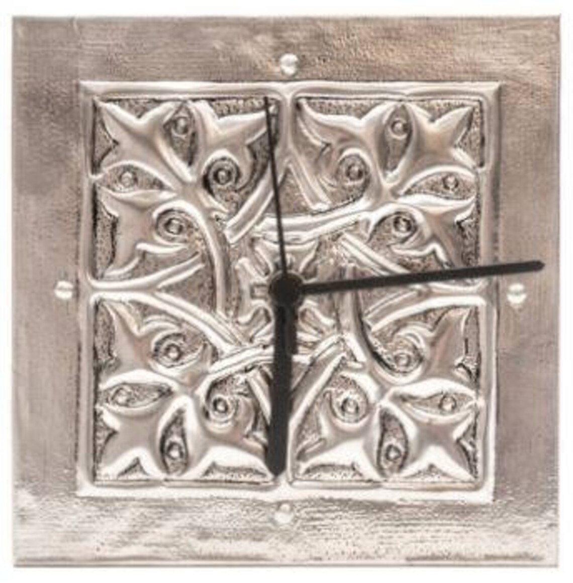 Hand Embossed Pewter Clock - Etsy UK