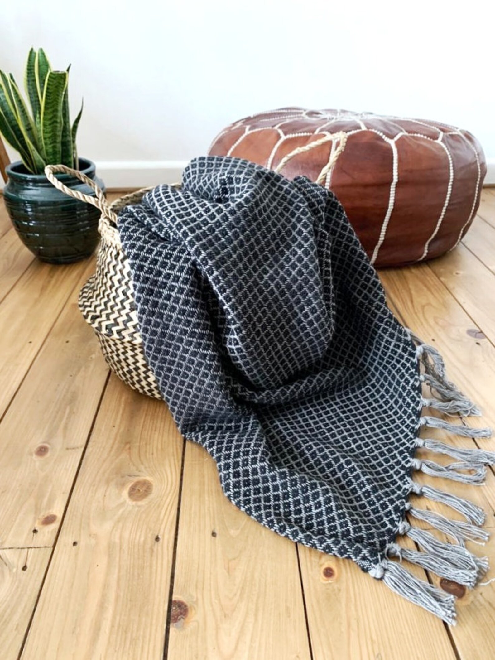 Handwoven Cotton Throw Garden Blanket With Tassels Furniture - Etsy
