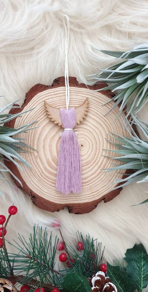 Set of 4 Natural Cotton Angel Christmas Decorations Elegant | Etsy