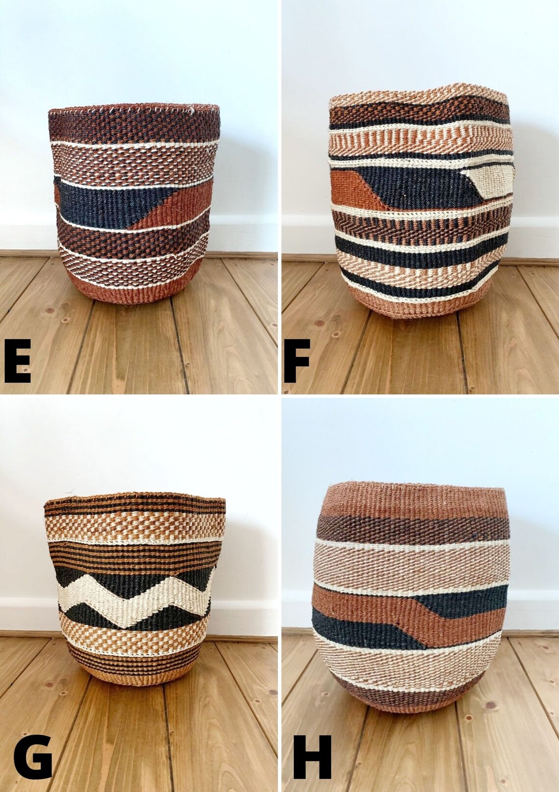 Handwoven Sisal Basket African Basket Planter Boho Flower | Etsy