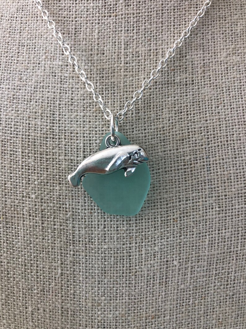 Manatee Sea Glass Necklace - Choice of Color - Etsy