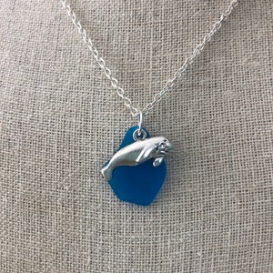 Manatee Sea Glass Necklace - Choice of Color - Etsy