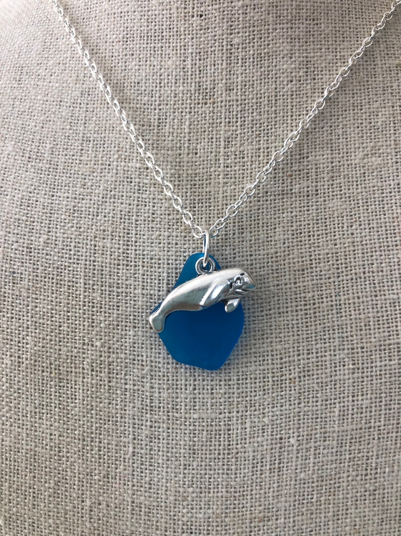 Manatee Sea Glass Necklace - Choice of Color - Etsy