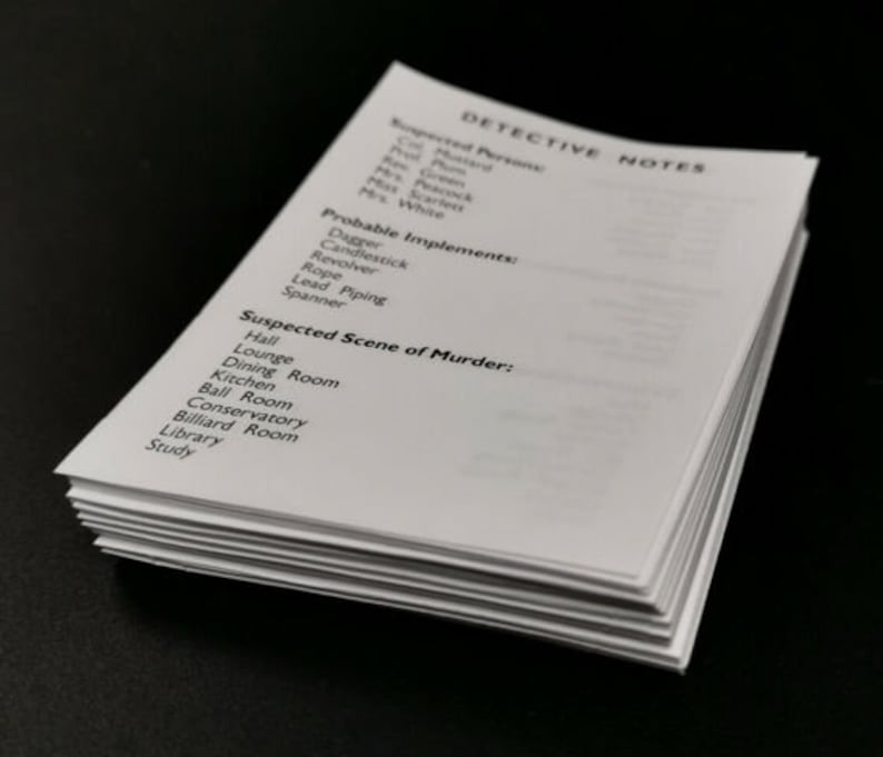 Cluedo Clue Spares 1949 1965 1972 Rules Detective Notes Murder Cards ...