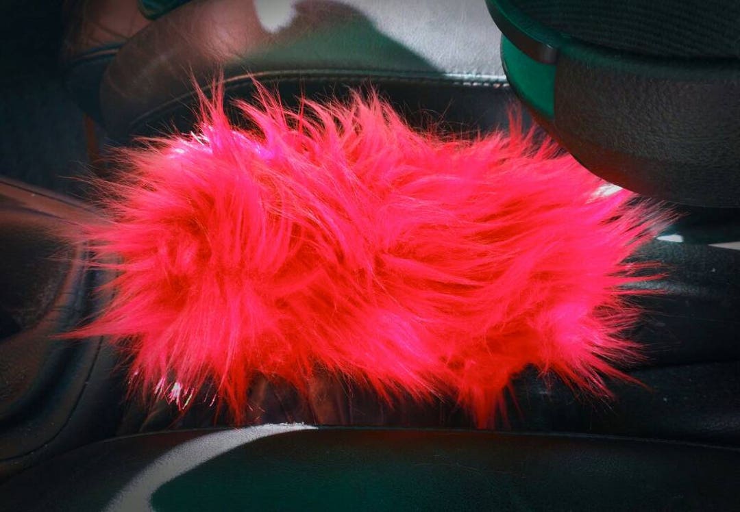 Fuzzy Car Accessory Cover: Handmade Gear Shift, Handbrake, Emergency ...