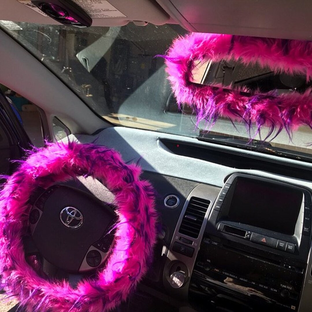 Fuzzy Car Accessories, Steering Wheel Cover, Gear Shift Knob Cover ...