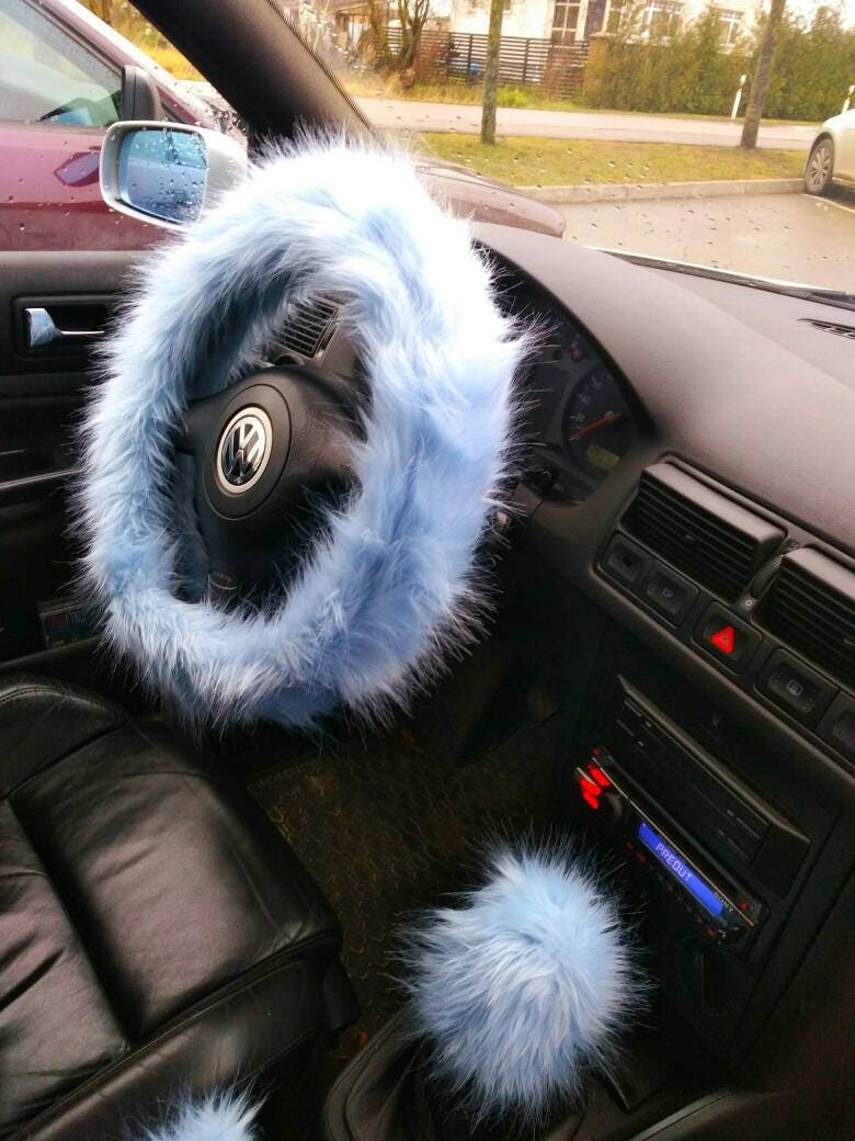 Fuzzy Car Accessories Steering Wheel Cover Gear Shift Knob - Etsy Australia