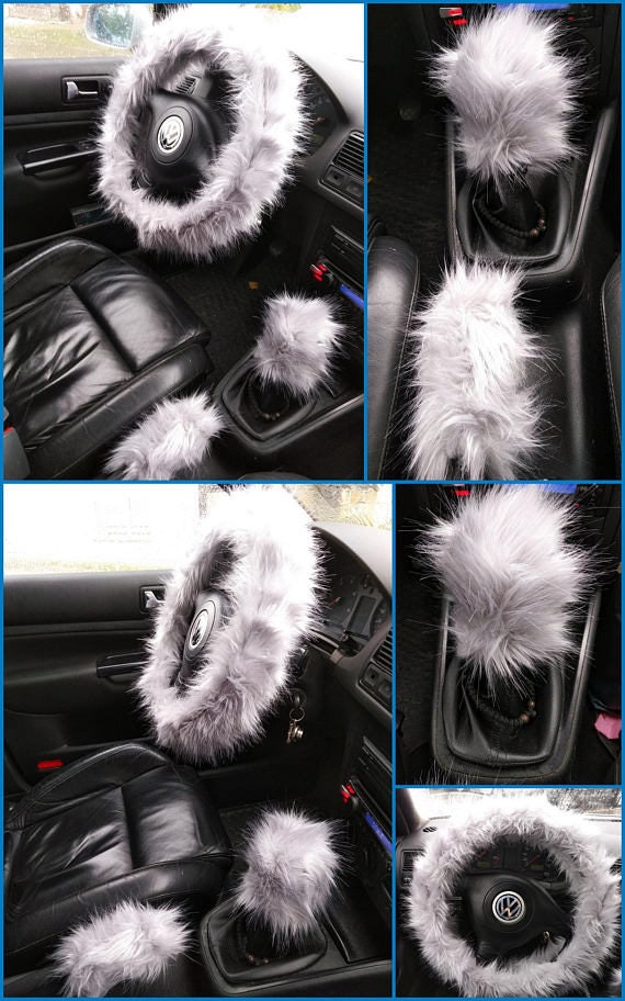 Fuzzy Car Accessories Steering Wheel Cover Gear Shift Knob | Etsy