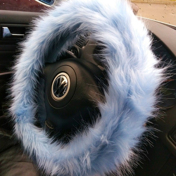 Black Fur Steering Wheel Cover - Etsy