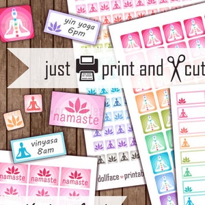 Yoga Planner Stickers, Yoga Calendar / Chakra / Lotus / Namaste ...