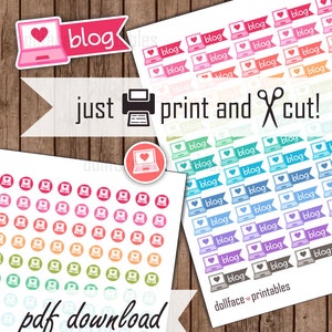 Blog Planner Stickers, Printable Laptop Planner Stickers, Computer Icon ...