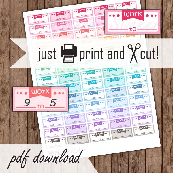 Work Planner Stickers Work Schedule Stickers Printable | Etsy