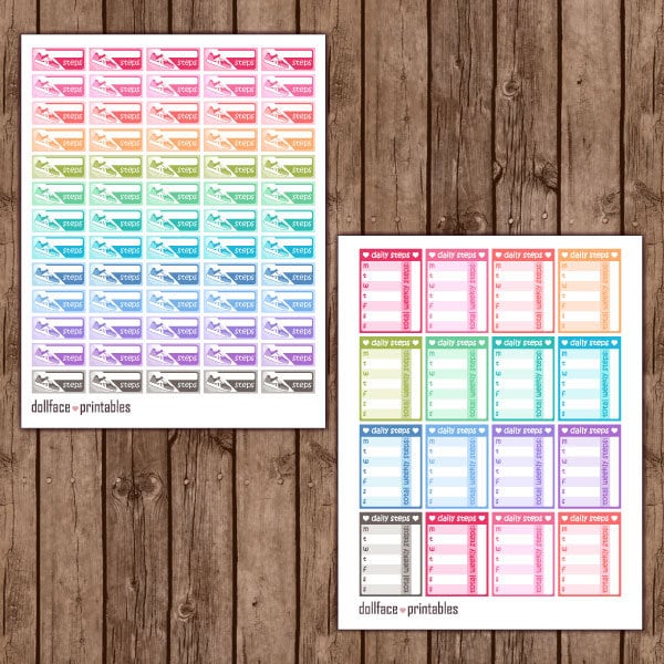 Steps Stickers / Daily Steps Printable / Walk Planner Sticker - Etsy