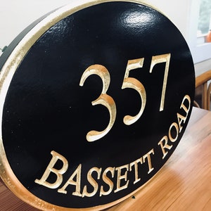 Address Sign, 23k Gold Leaf Sign, Gold Leaf Scallop Seashell, Carved ...