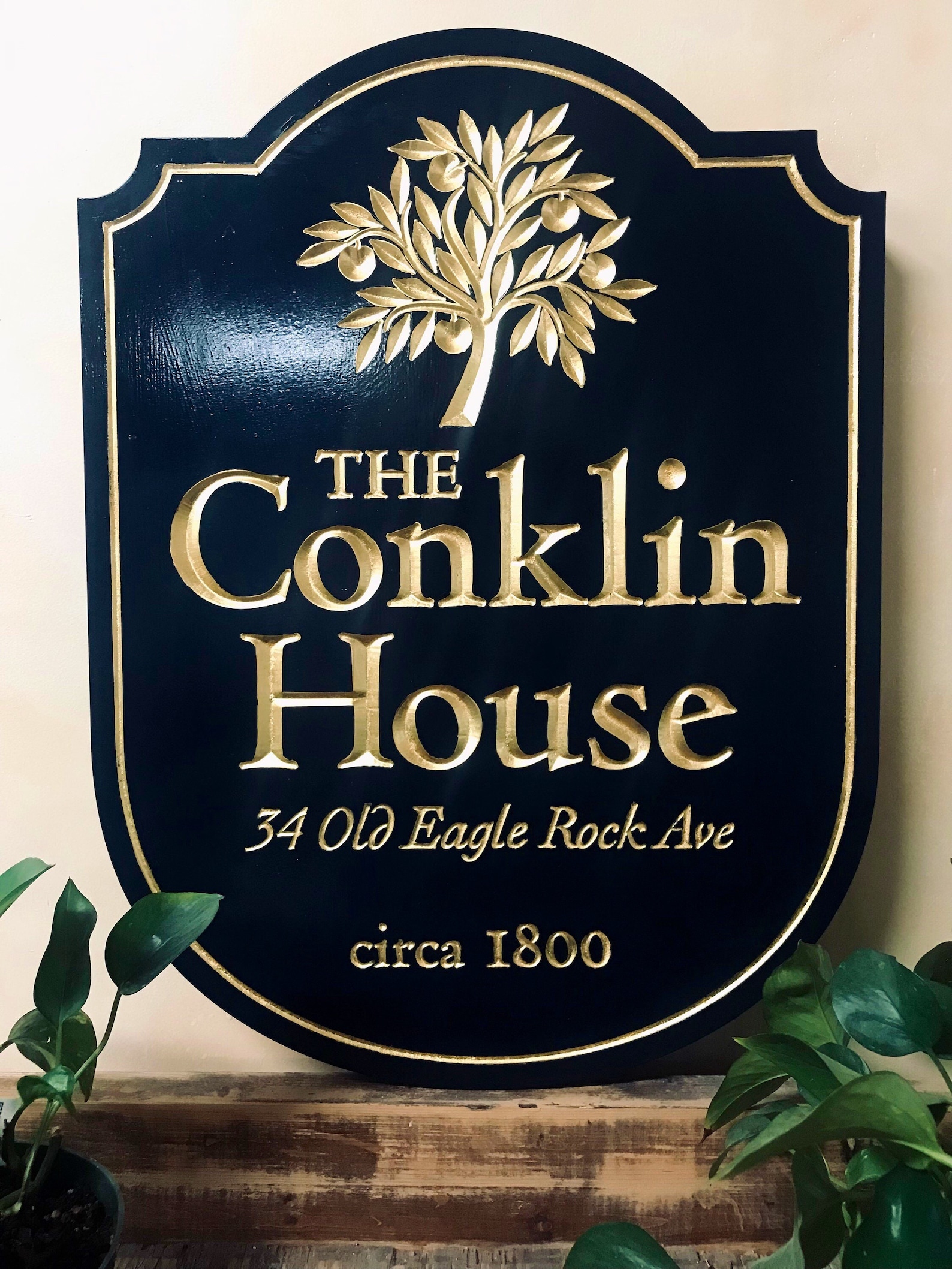 Custom Carved Sign Gold Leaf Sign Hanging Sign - Etsy