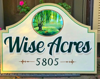 Custom Address Sign, Hand Lettered Wooden Outdoor Sign, Hanging Sign - Etsy