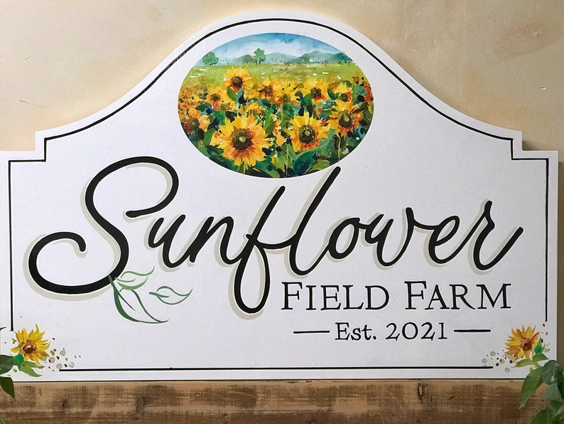 Custom Wooden Farm Sign Hand Painted Sign Sunflower Signs - Etsy