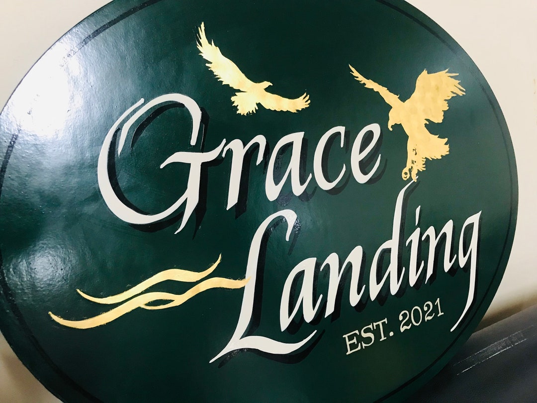 Custom Wooden Address Sign, MDO Sign , Gold Leaf Sign , Oval Sign ...