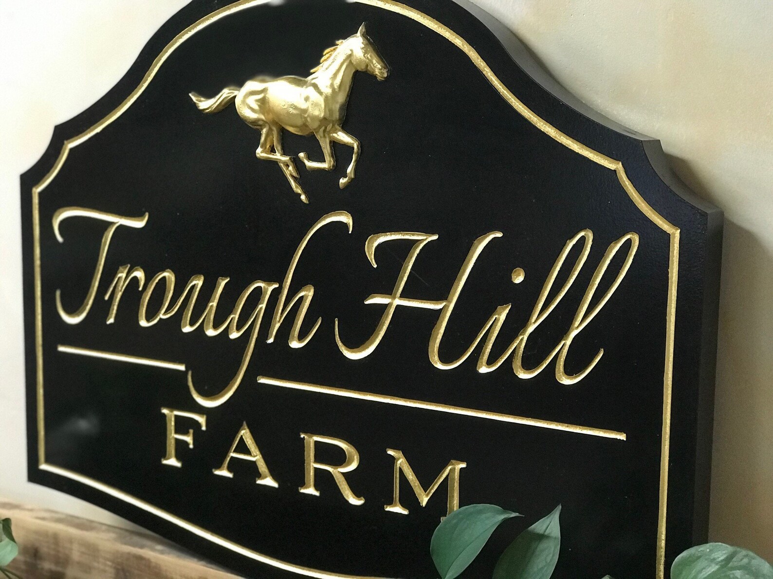 Custom Carved Sign 23K Gold Leaf Sign for Your Business - Etsy