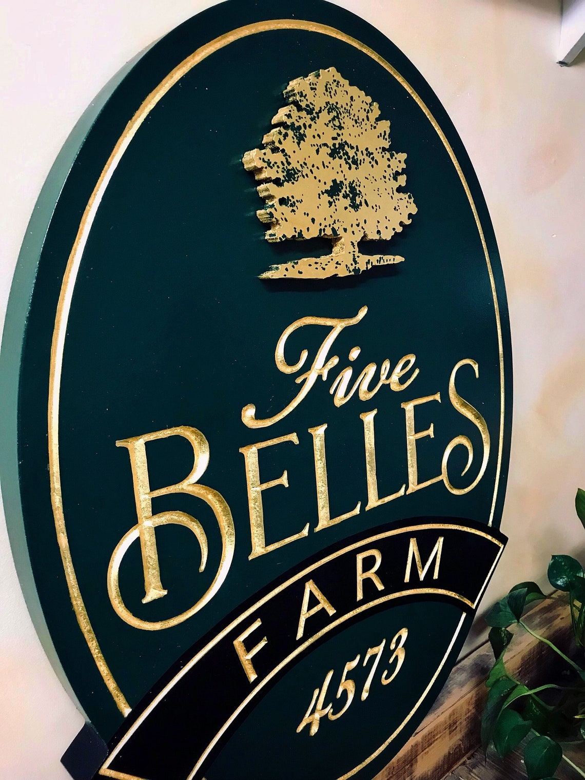 Custom Carved Sign, Gold Leaf Sign, Farm Sign, Hanging Sign - Etsy