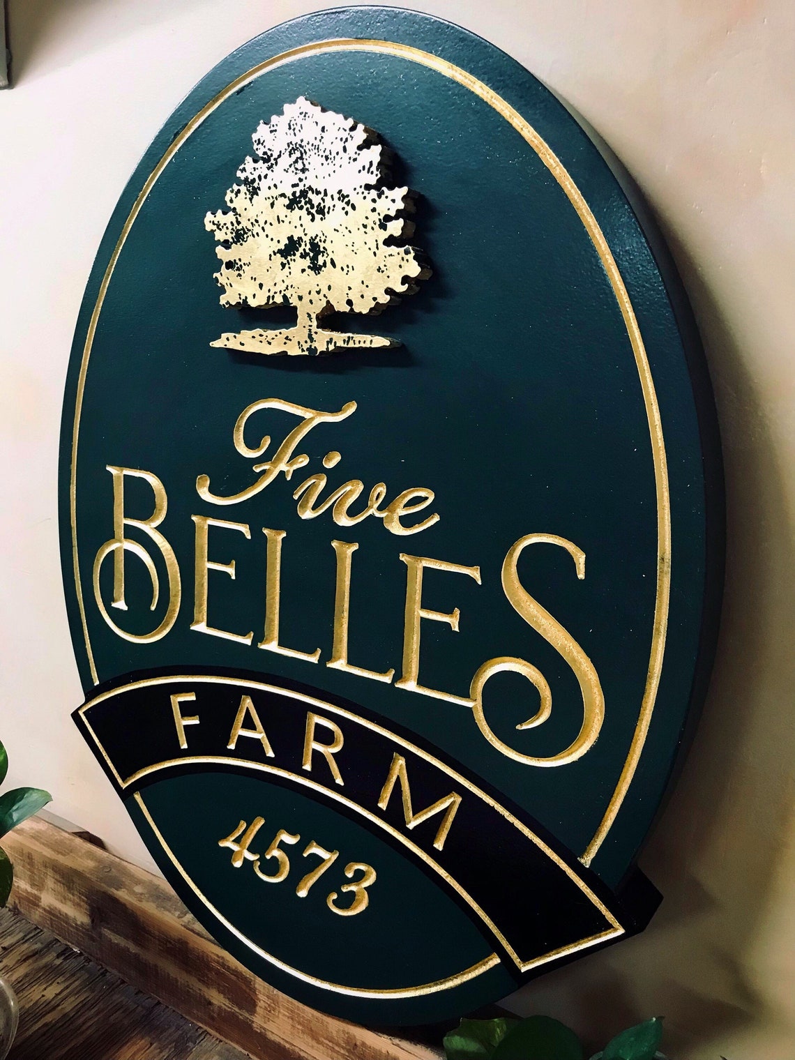 Custom Carved Sign, Gold Leaf Sign, Farm Sign, Hanging Sign - Etsy