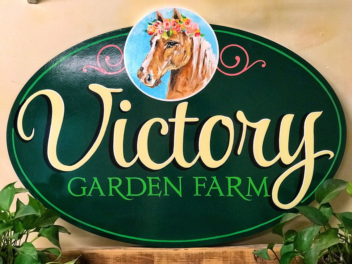 Farm Sign Wooden Sign Hand Lettered Sign Horse Sign | Etsy
